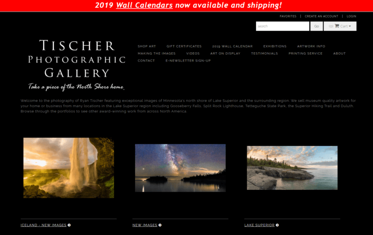 Successful Art Storefronts Photographer Website Examples