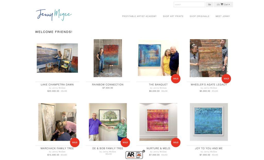 Artist and Photographer Website Design Examples from April 2018